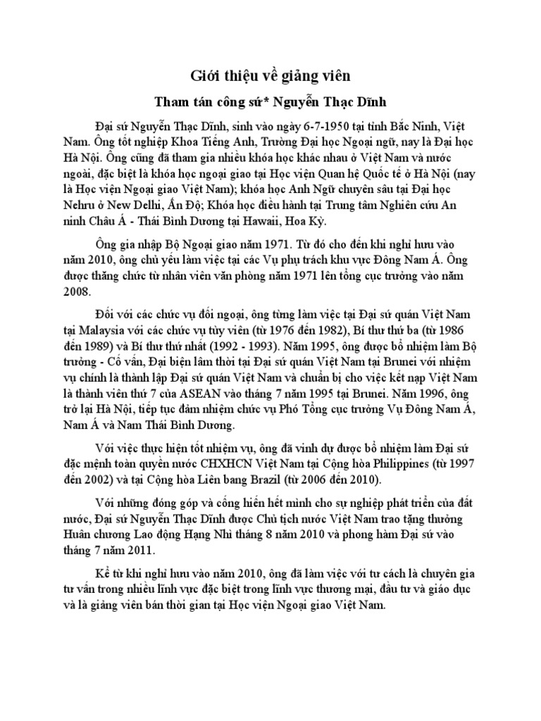 Introduction of The Lecturer | PDF