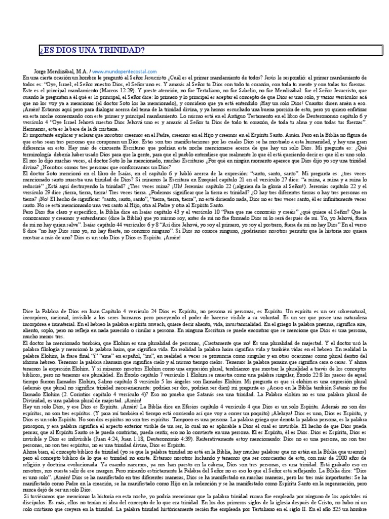 Es Dios Una Trinidad | PDF | Trinidad | Cristo (título)