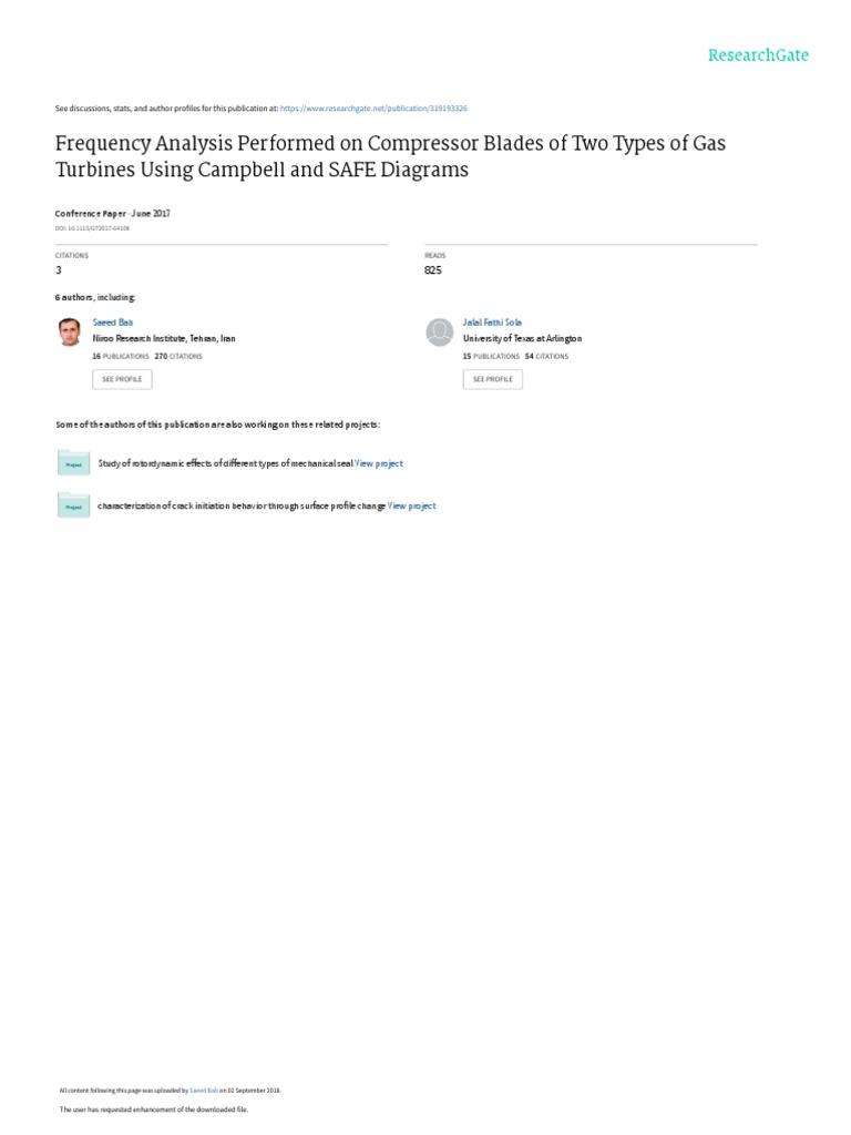Frequency Analysis Performed On Compressor Blades of Two Types of Gas ...