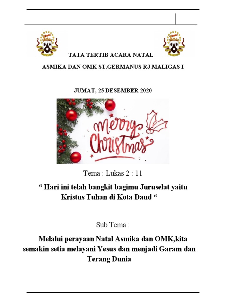 Tata Tertib Acara Natal 2024 | PDF | Agama & Spiritualitas