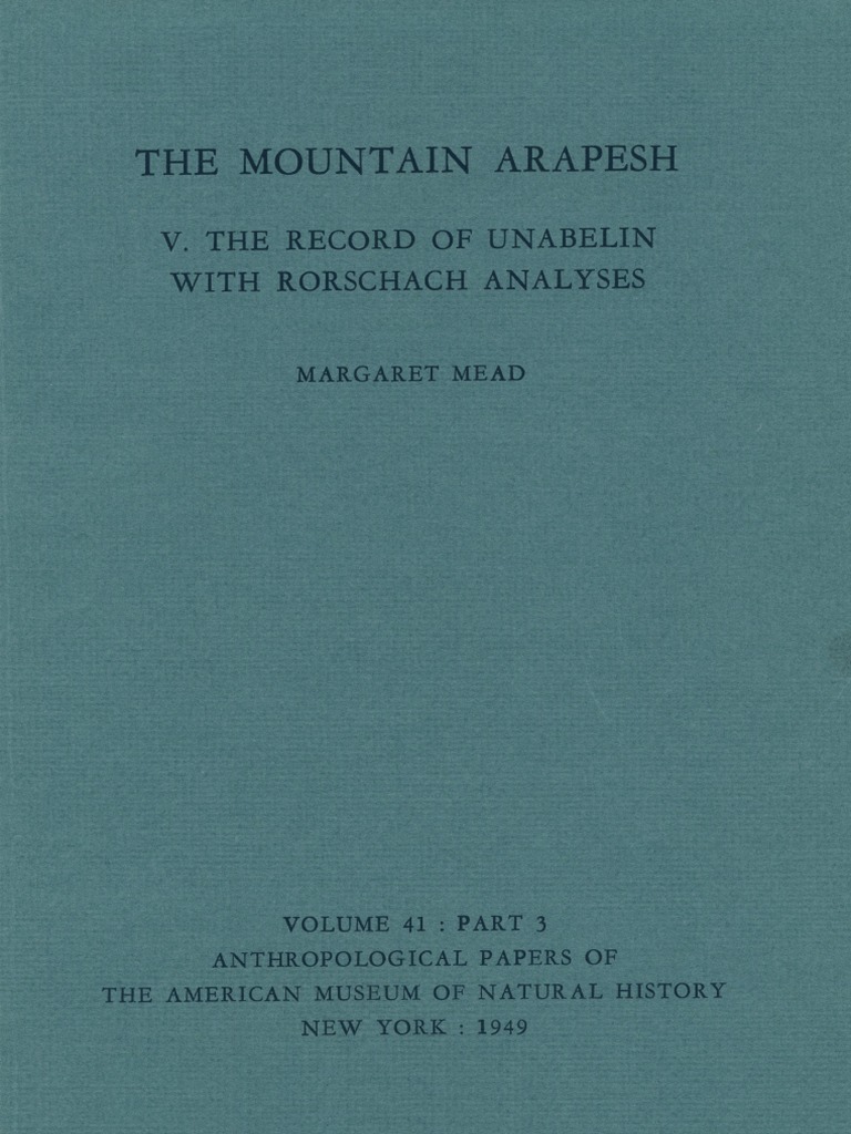 Rorschach Analysis of Arapesh Culture | PDF | Anthropology | Deviance ...