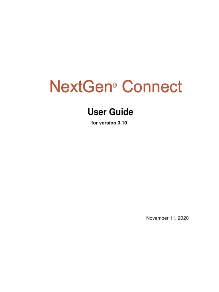 Nextgen Connect 310 User Guide | PDF | Electronic Health Record | Java (Programming Language)