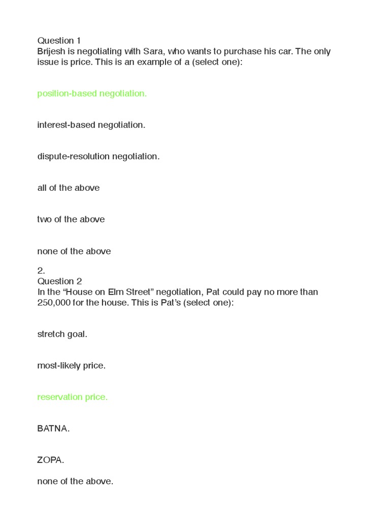 Position-Based Negotiation | PDF | Arbitration | Mediation