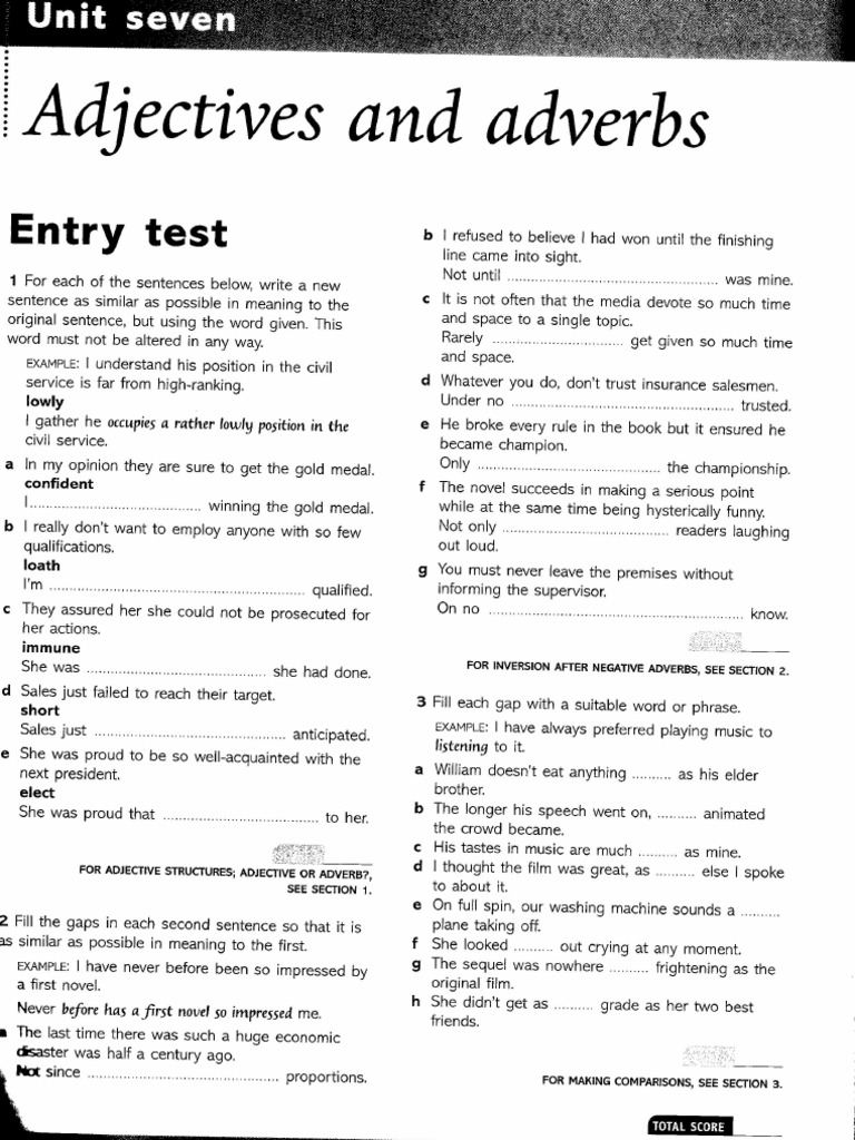 Adjectives + Adverbs Grammar | PDF