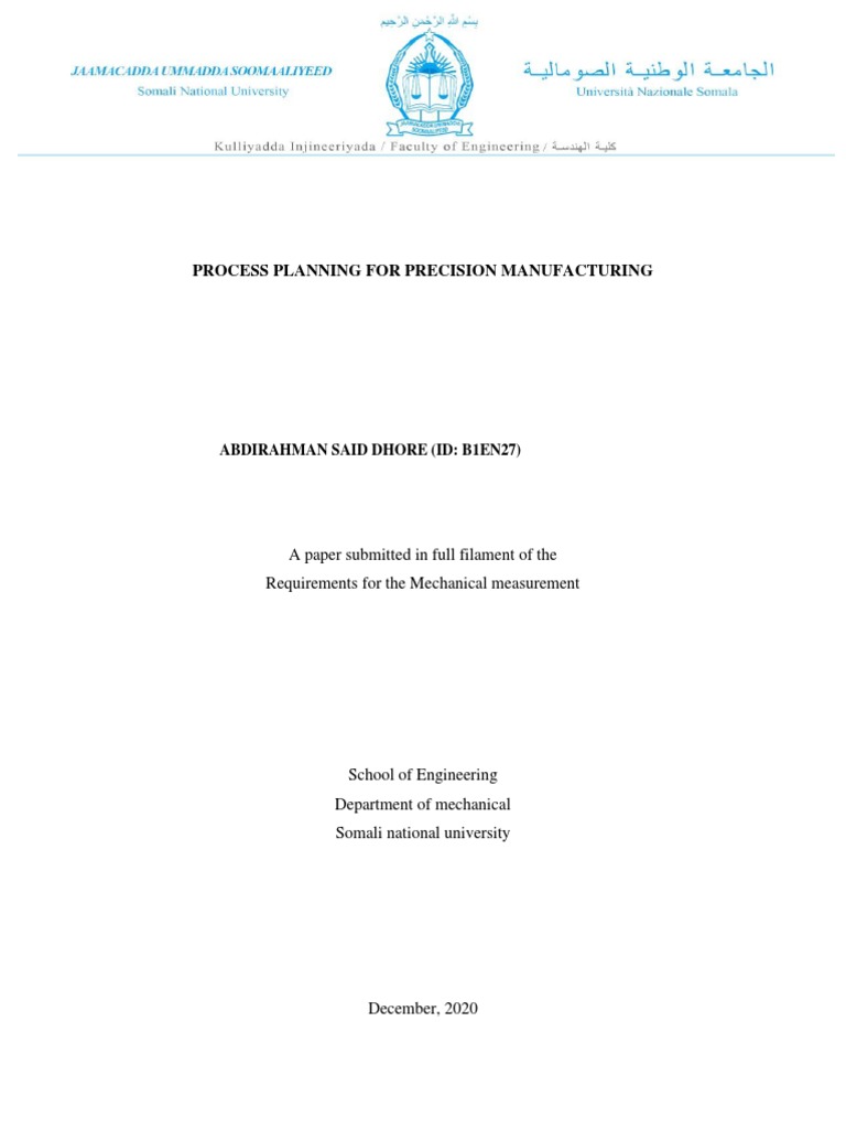 Process Planning in Precision Manufacturing | PDF | Machining | Machinist