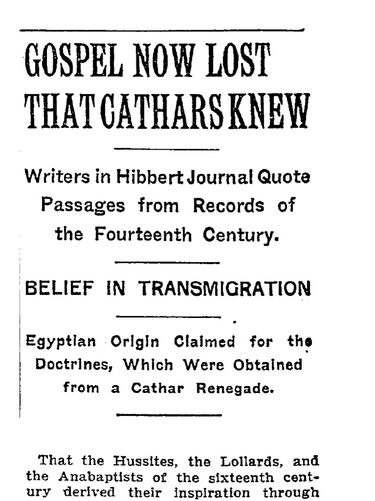 Cathar Gospel | PDF | Classics