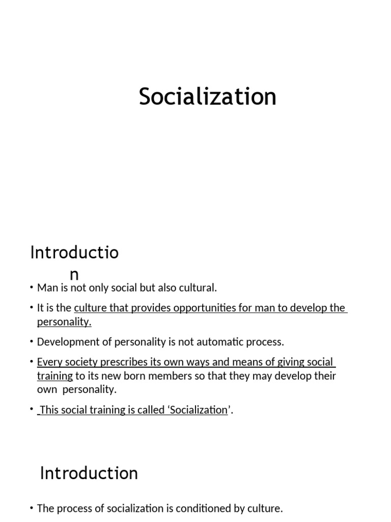 Socialization Introduction | PDF