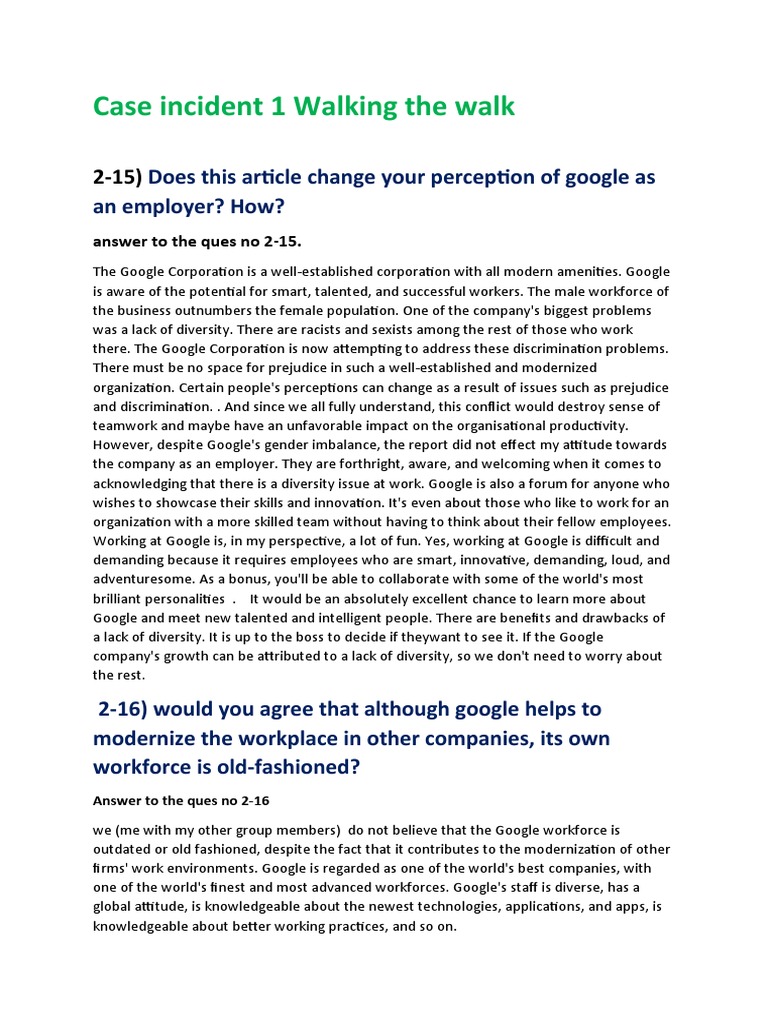 Case Study Walking The Walk | PDF | Ageism | Discrimination