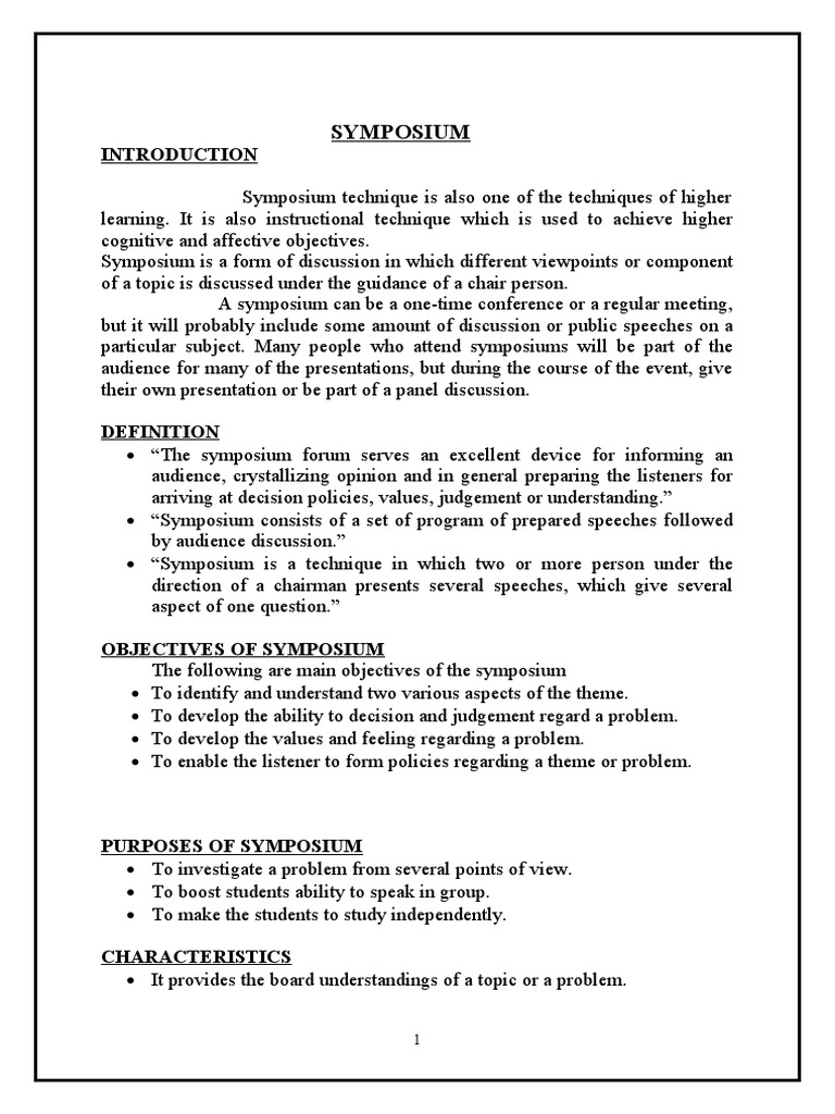 Symposium | PDF | Nursing | Teaching Method