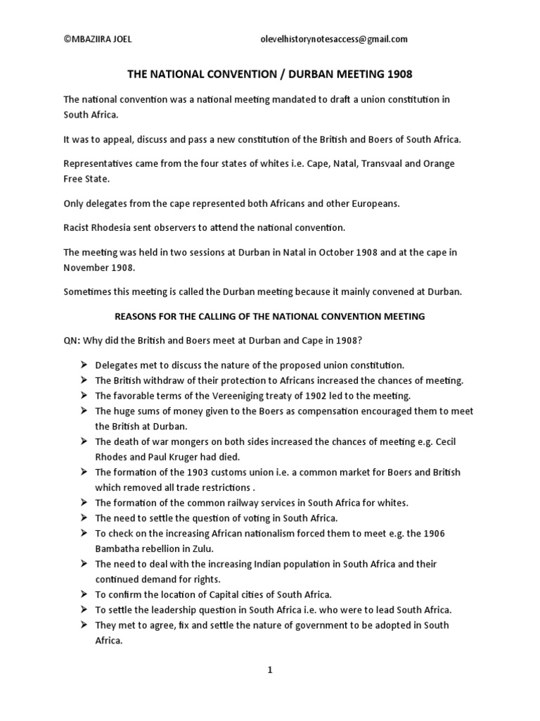 Reasons For The Calling of The National Convention Meeting | PDF ...