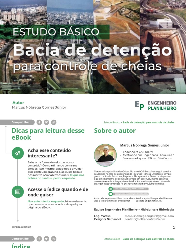 Estudo Básico Bacia De Detenção Para Controle De Cheias Pdf