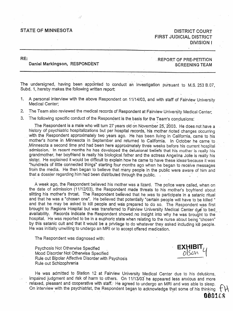 Pre-Petition Screening Report | PDF