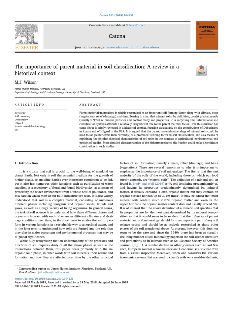 Catena: Sciencedirect | PDF | Soil | Granite