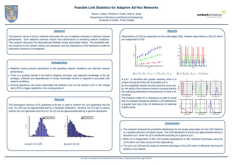 Poster | PDF | Probability Density Function | Wireless Ad Hoc Network