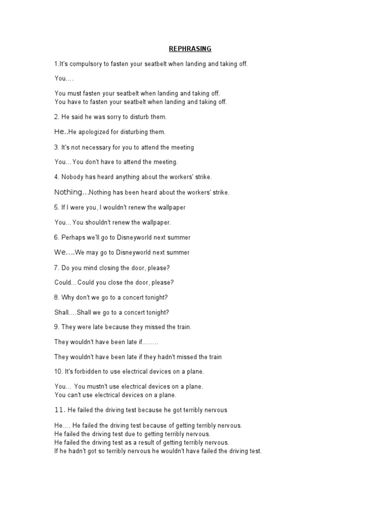 REPHRASING | Leisure