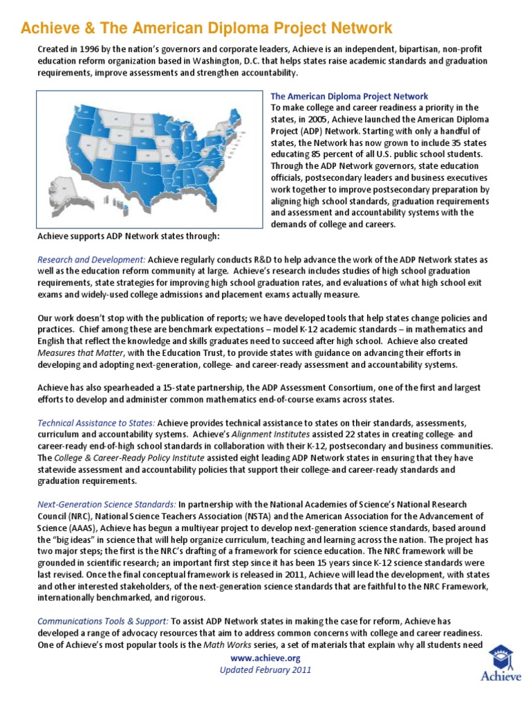 About Achieve | PDF | Common Core State Standards Initiative | Curriculum