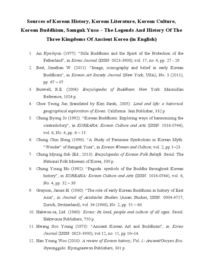 Korean History and Buddhism Sources | PDF | Korea | South Korea