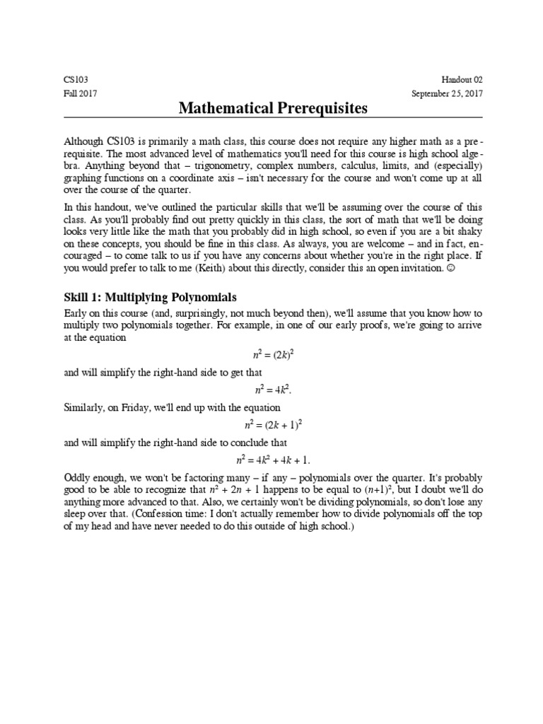 020 Mathematical Prerequisites | PDF | Inequality (Mathematics) | Numbers