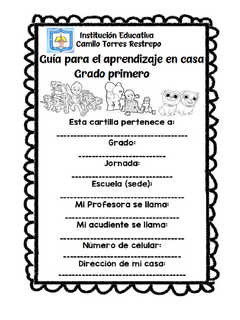 Primera Guia Grado Primero 2021 | PDF | Oración | Palabra