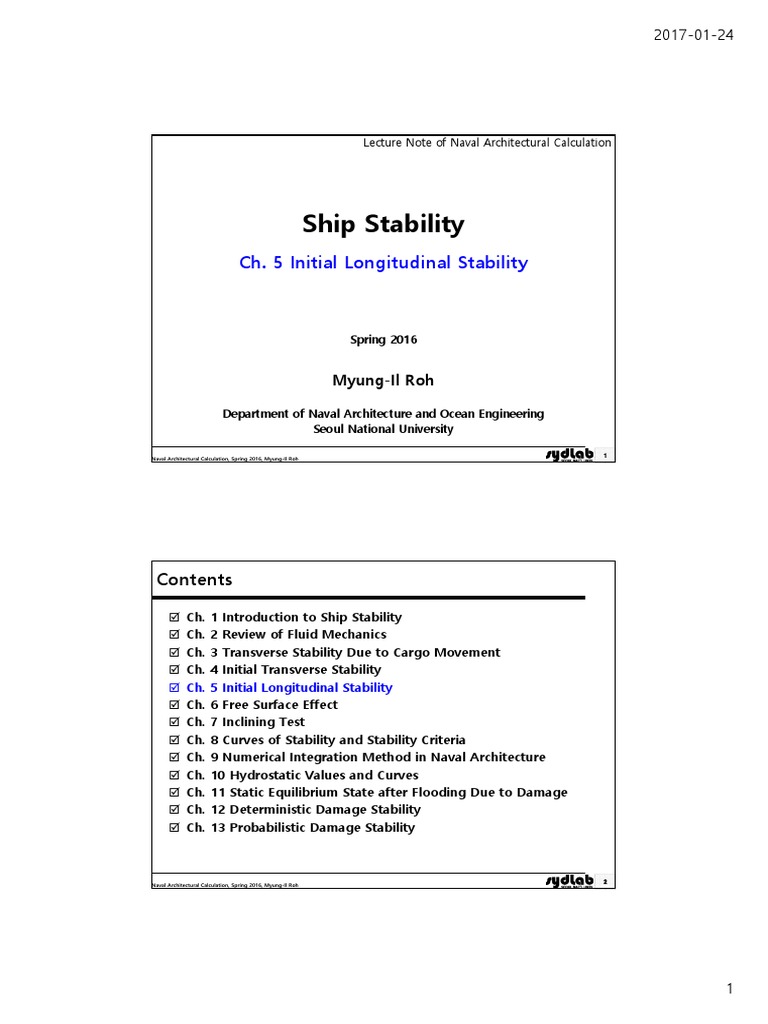 Longitudinal Stability in Naval Architecture | PDF | Buoyancy | Naval ...