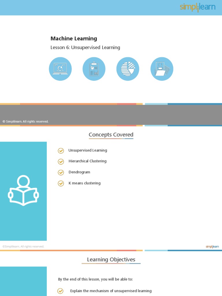 Lesson 6 - Unsupervised Learning | PDF | Cluster Analysis | Statistical Classification