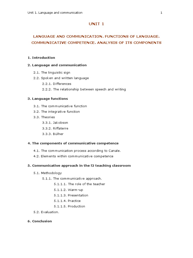 EOI Unit 1. Language and Communication | PDF | Language Education | Communication