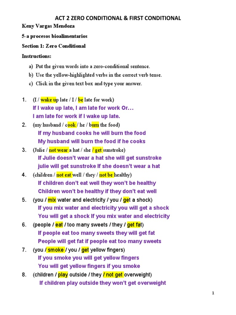 Zero Conditional and First Conditional | PDF | Linguistic Typology | Cognitive Science