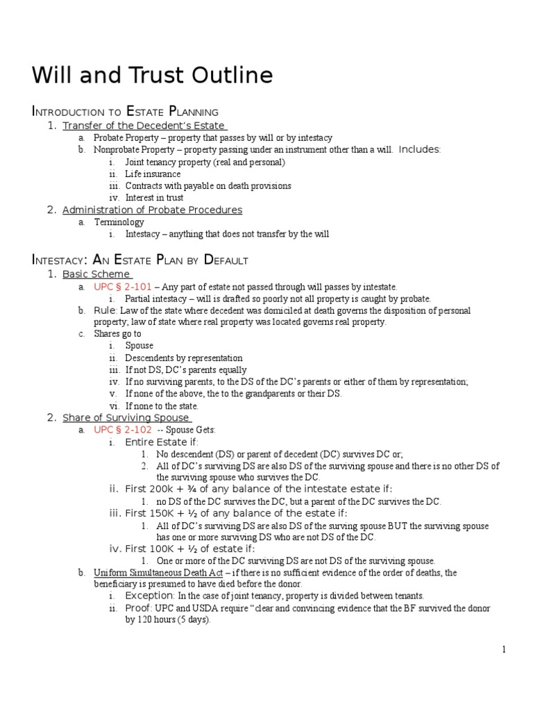 Estate Planning and Probate Overview | PDF | Will And Testament | Intestacy