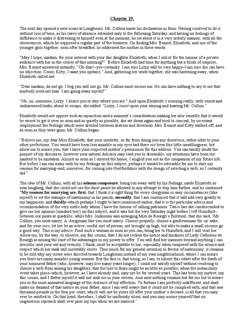 Chapter 19 Pride & Prejudice | PDF | Pride And Prejudice