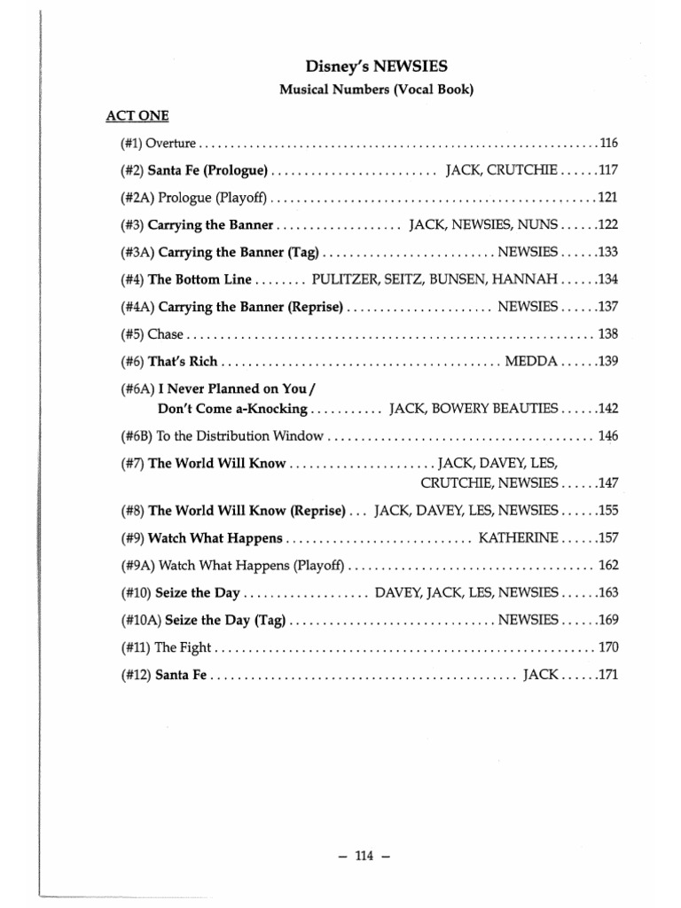 Newsies Score | PDF