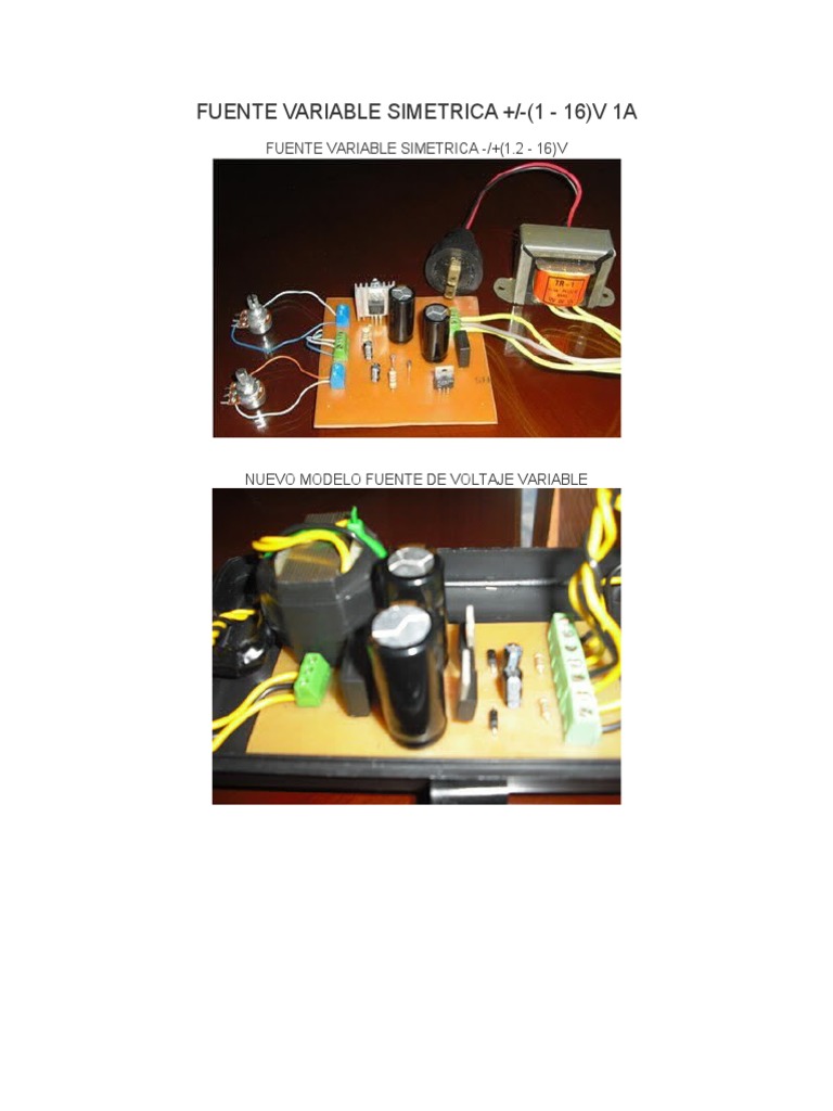 Fuente de DC Variable Simetrica 1-16v | PDF | Rectificador | Placa de ...