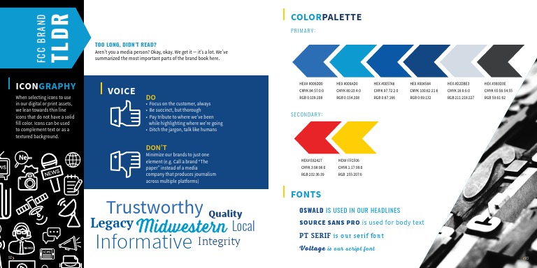 FCC Brand Book Color Palette Guide | PDF | Rgb Color Model | Writing