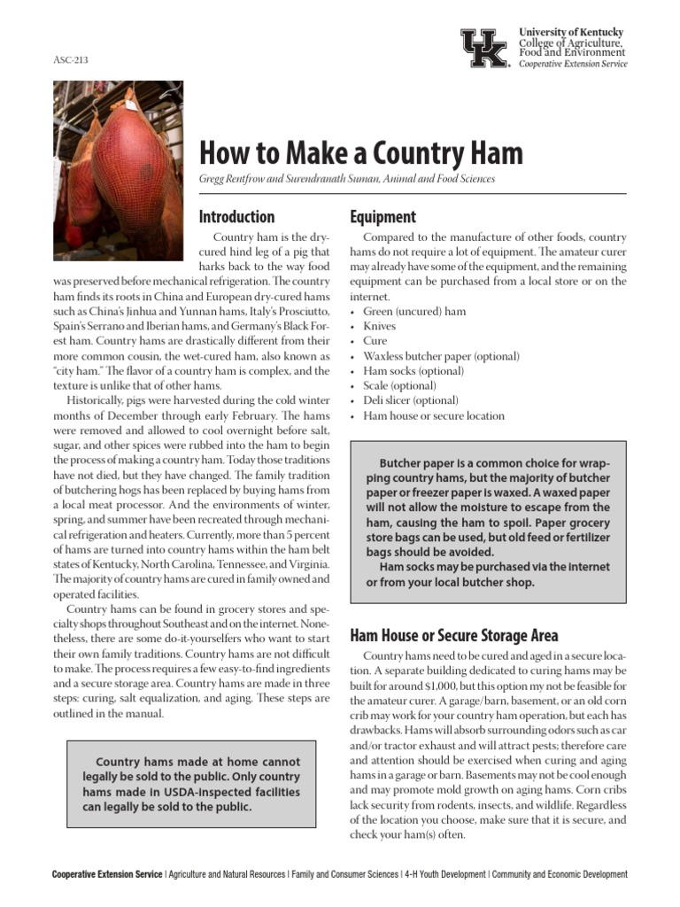 How To Make A Country Ham | PDF | Ham | Curing (Food Preservation)