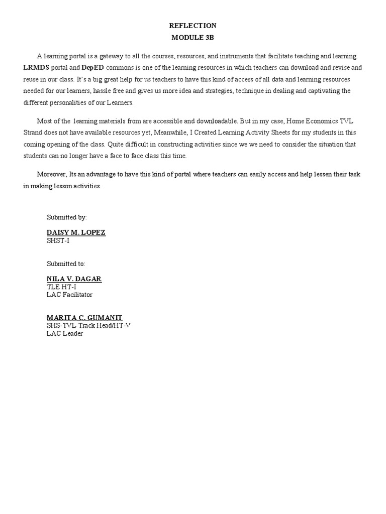 Lrmds Portal and Deped Commons Is One of The Learning Resources in ...