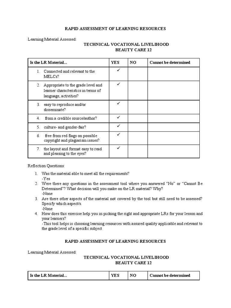 Module 3B Rapid Assessment Tool | PDF | Human Nature | Learning