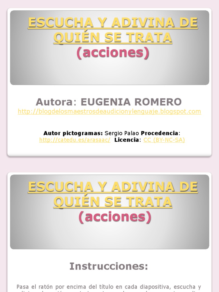 Juego de Adivinanza Auditiva | PDF | Juegos y actividades