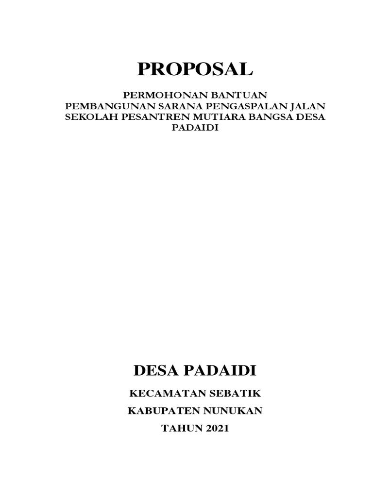 Proposal Pengaspalan Jalan Pesantren | PDF | Sains & Matematika