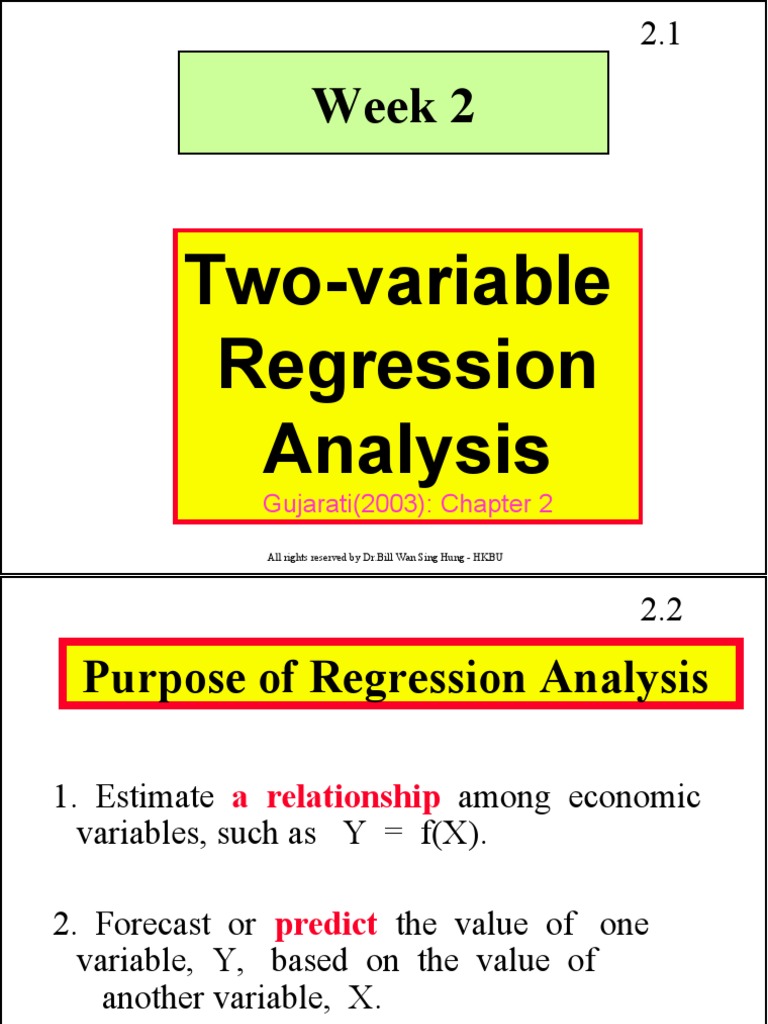 Introduction to Two-Variable Regression Analysis and the Population Regression Function | PDF ...