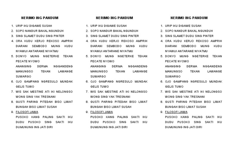 Nerimo Ing Pandum | PDF