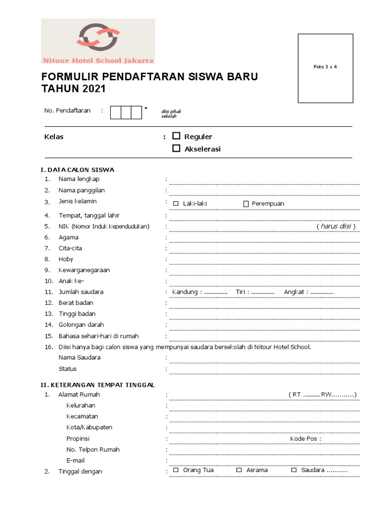 Formulir Pendaftaran | PDF