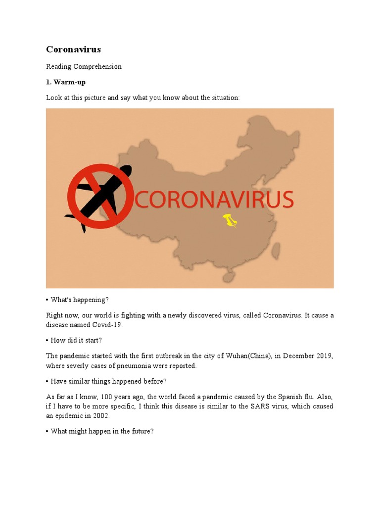 Coronavirus Reading Comprehension Worksheet | PDF | Virus | Viral ...