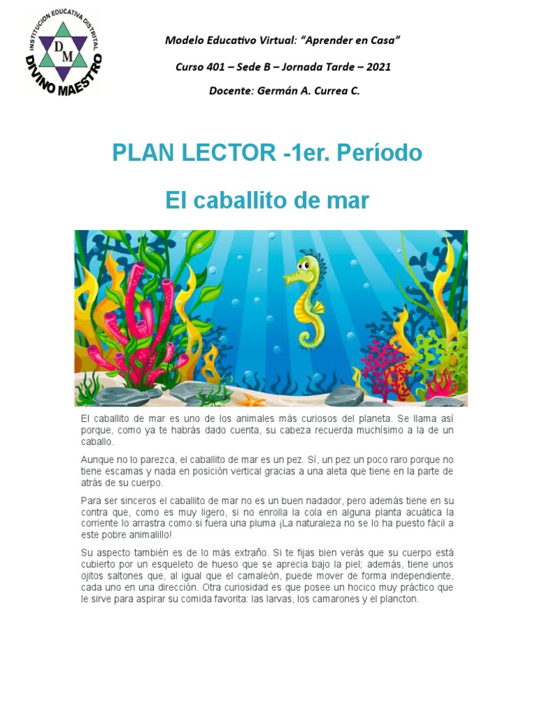 Plan Lector 1..... El Caballito de Mar | PDF