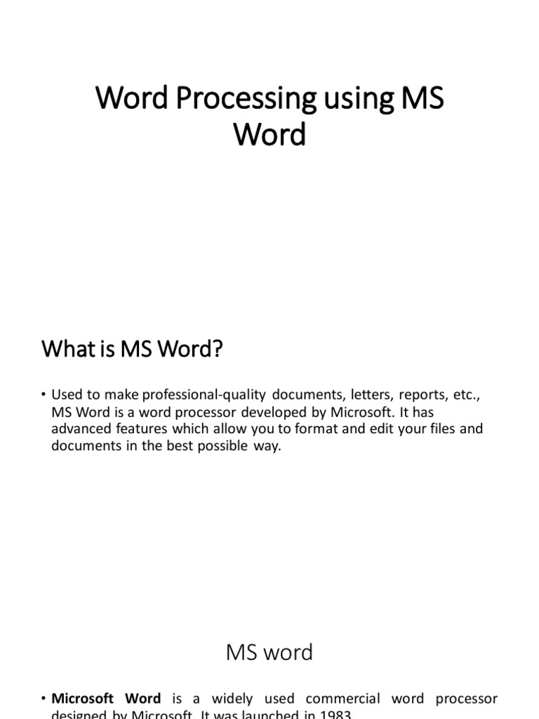 MS Word Basics | PDF | Microsoft Word | Microsoft Office