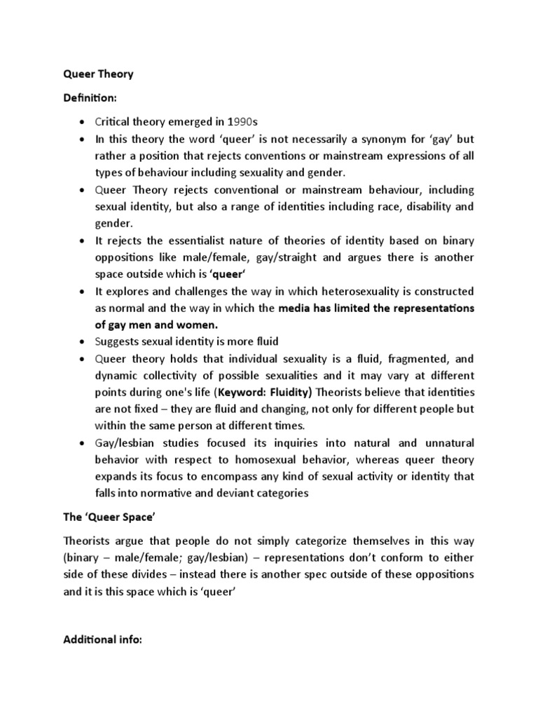 Queer Theory Definition | PDF | Queer Theory | LGBTQIA+ Studies