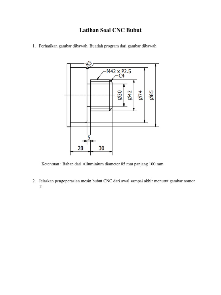 Latihan Soal CNC Bubut | PDF