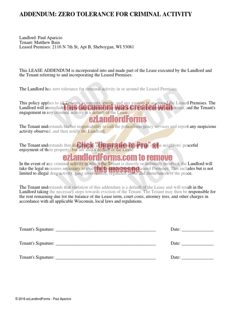 Zero Tolerance For Criminal Activity | PDF