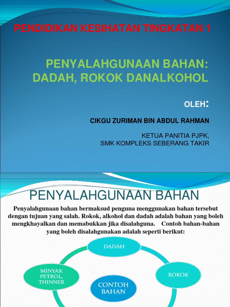 3.0 Penyalahgunaan - Bahan Rokok, Alkohol & Dadah Update | PDF