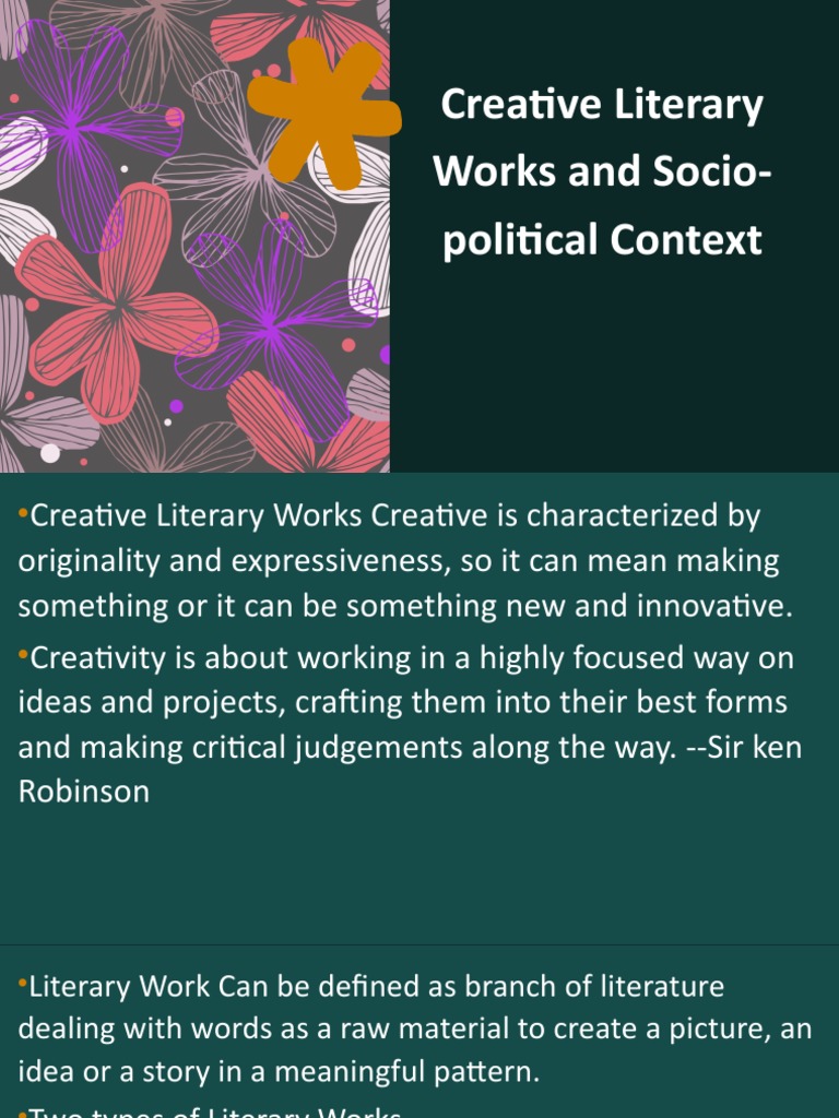 Creative Literary Works and Socio-Political Context | PDF | Poetry