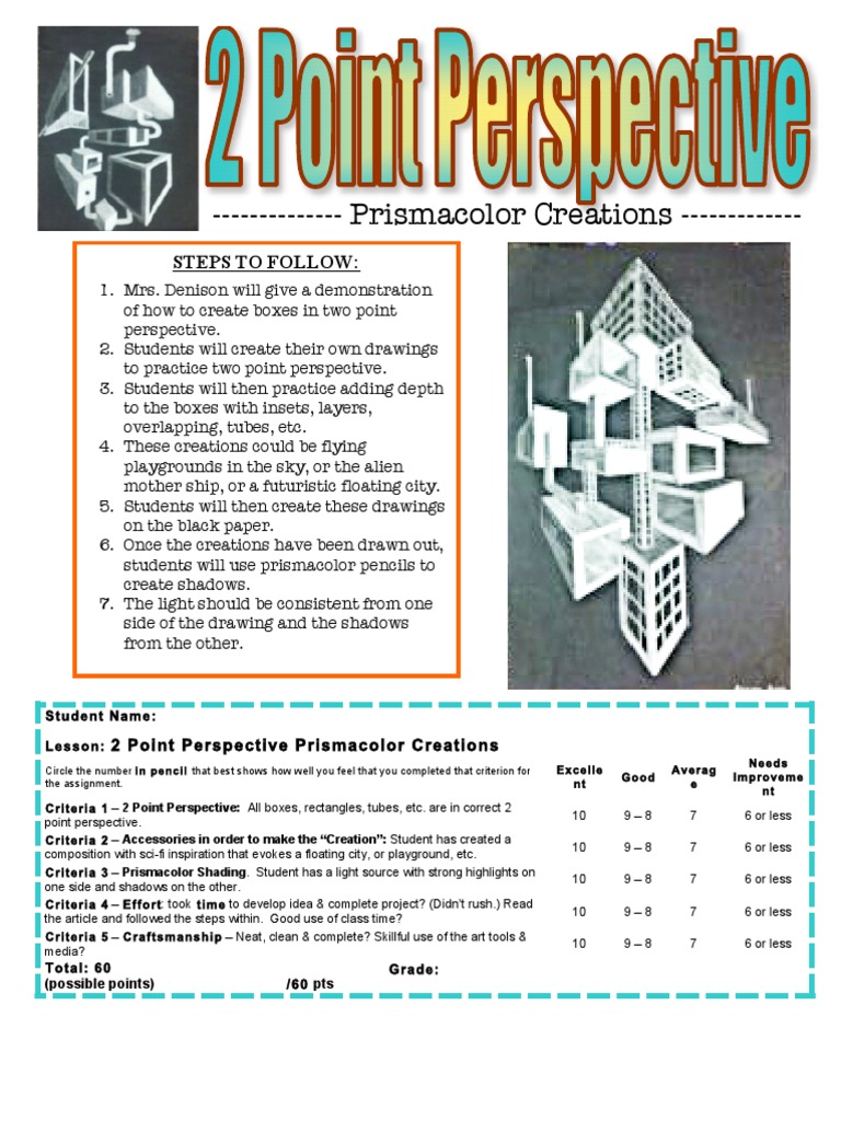 2 Point Perspective Prismacolor Creation Rubric | PDF | Drawing