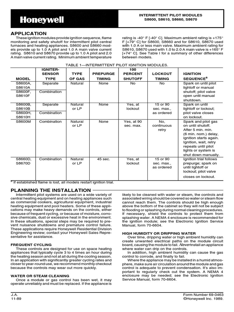 Honeywell S8600H | PDF | Thermostat | Electrical Connector